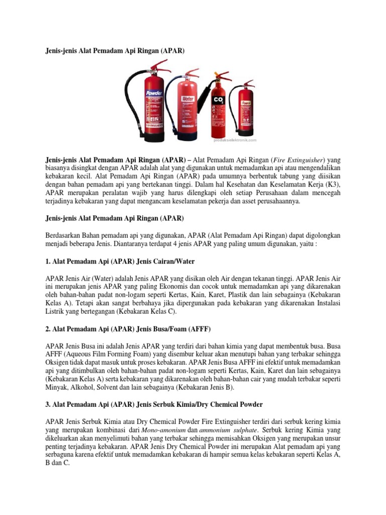 Jenis Jenis APAR | PDF