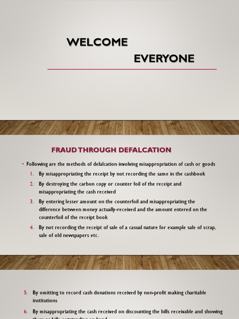 Understanding Defalcation and Fraud Detection | PDF | Financial Audit ...