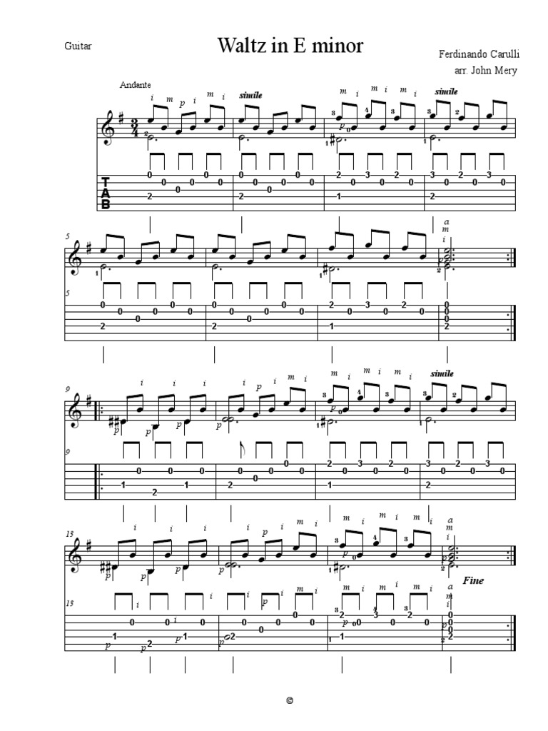 Carulli Waltz in E Minor | PDF