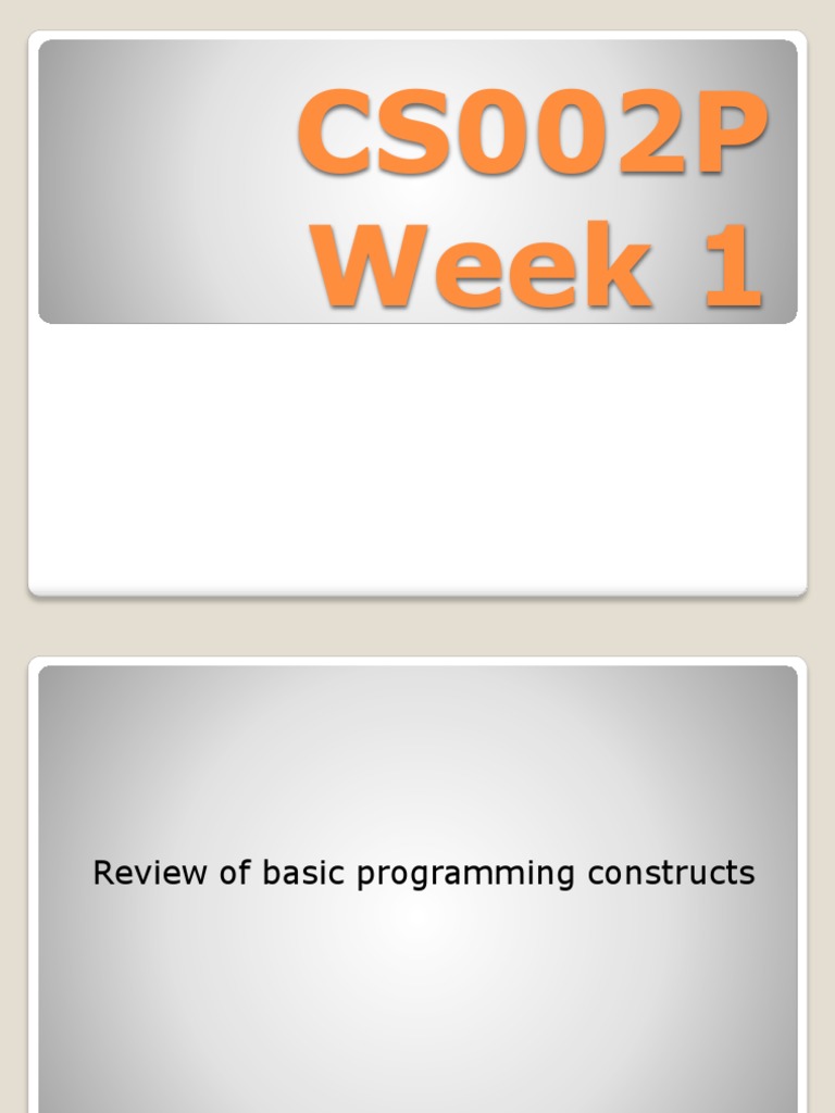 W1 Review | PDF | Computer Program | Programming
