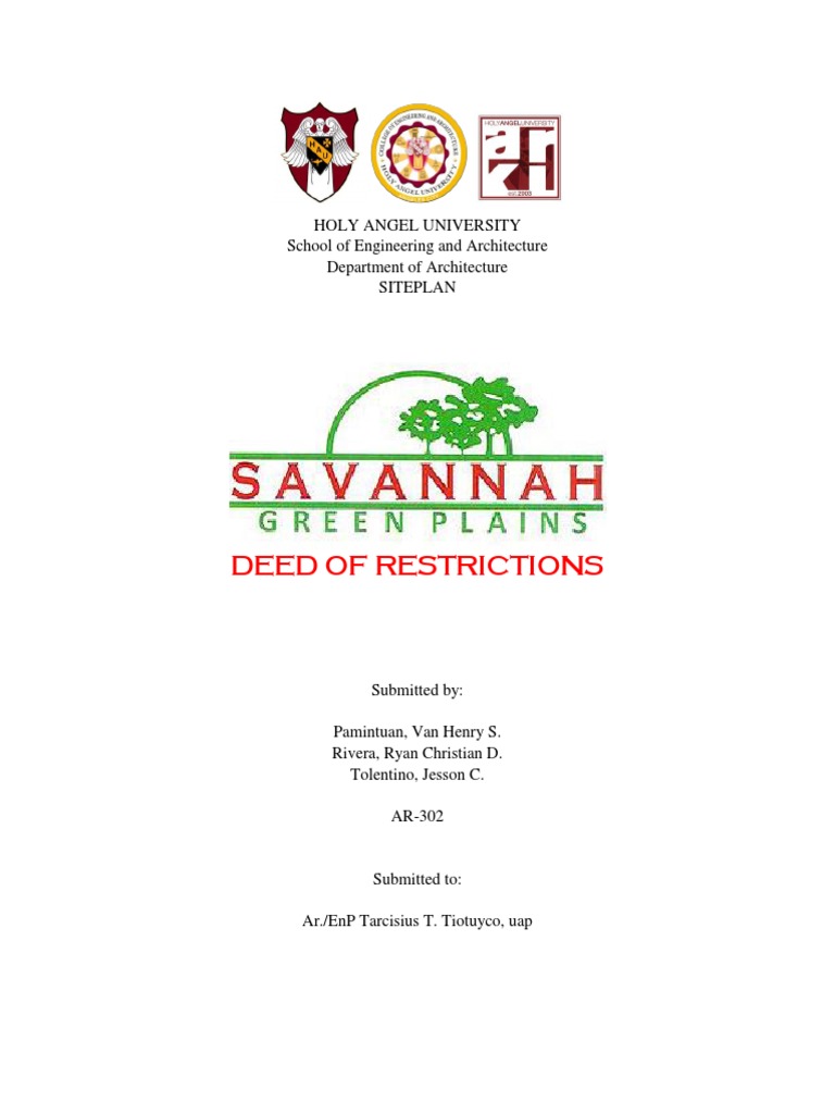 Deed of Restrictions | PDF | Land Lot | Street