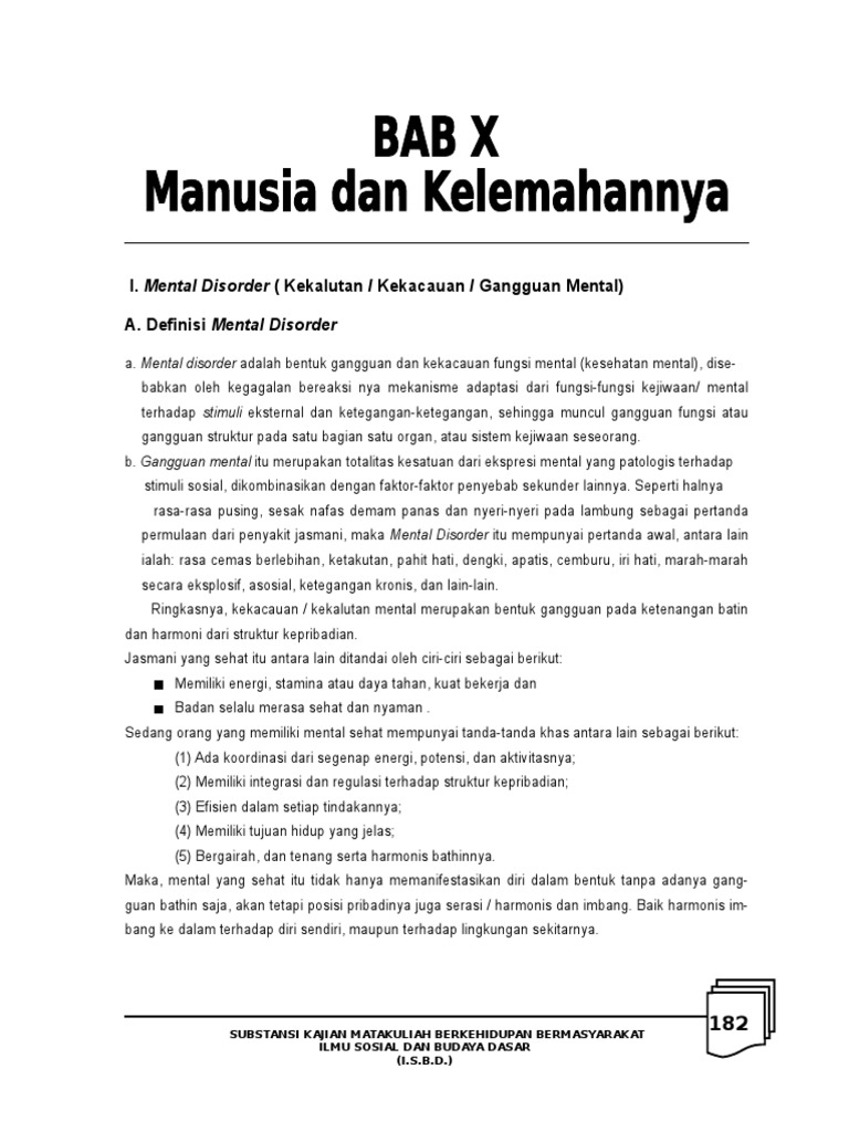 ISBD BAB X (Manusia Dan Kelemahannya) | PDF