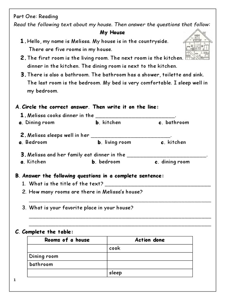 Read The Following Text About My House. Then Answer The Questions That ...