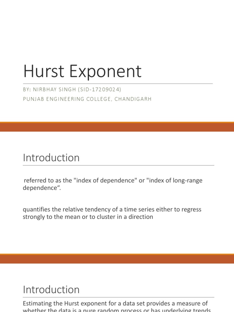 Hurst Exponent Modified | PDF | Power Law | Statistical Analysis