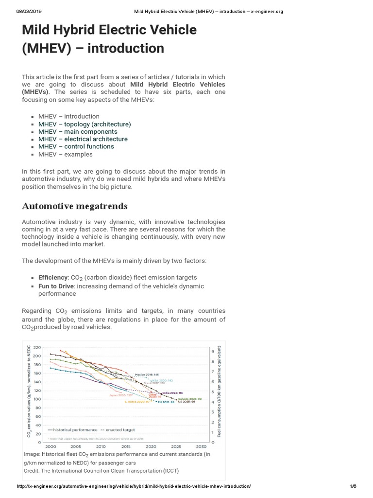 Mild Hybrid Electric Vehicle (MHEV) - Introduction | PDF | Electric ...