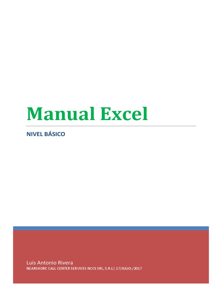 Manual de Excel Basico | PDF | Microsoft Excel | Hoja de cálculo