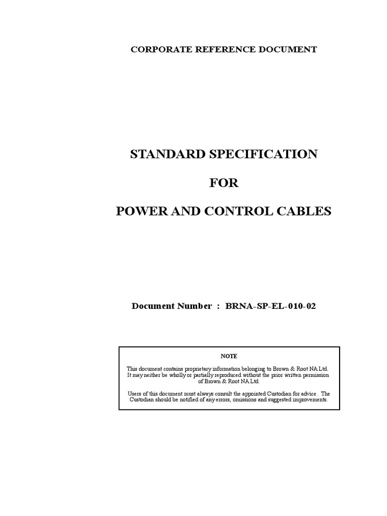 6.standards Specifications For Power and Control Cables | PDF ...