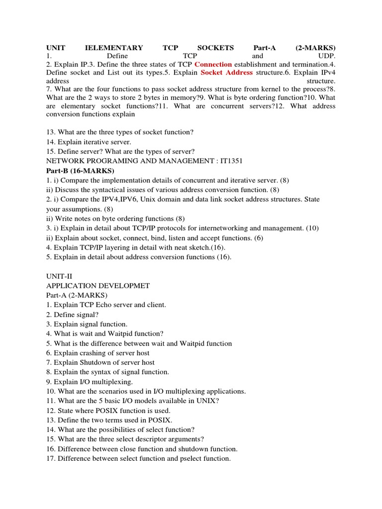 Network Programming Imp | PDF | Internet Protocol Suite | Network Socket