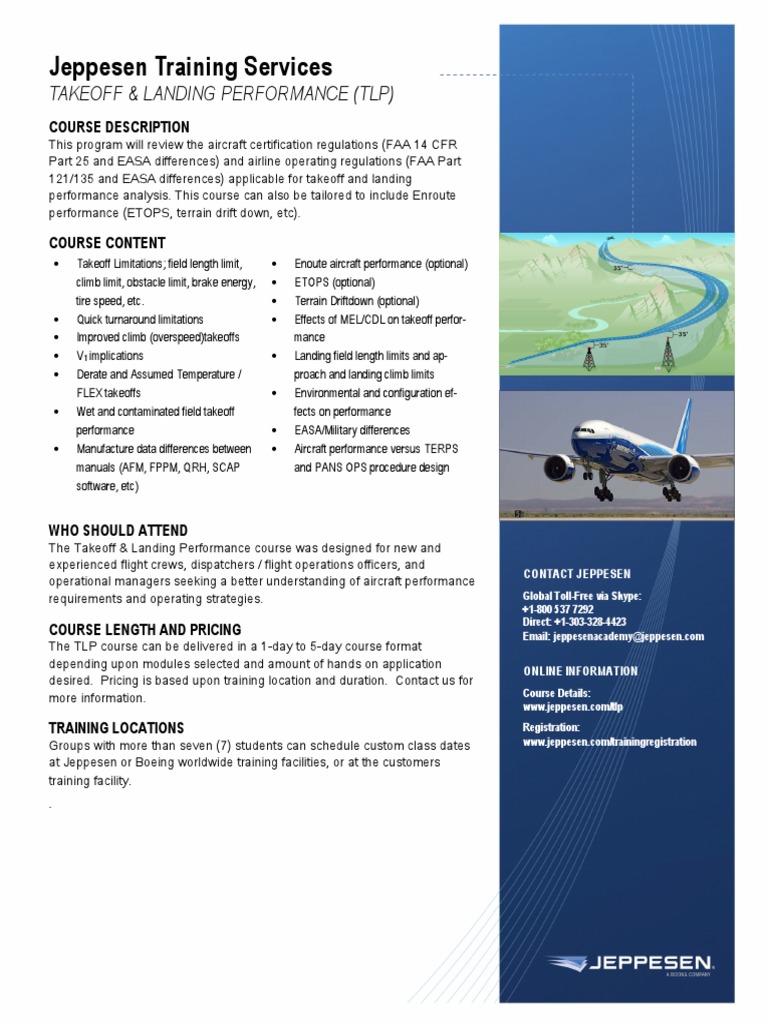 Take Off and Landing Performance Course Details | PDF | Takeoff | Aviation