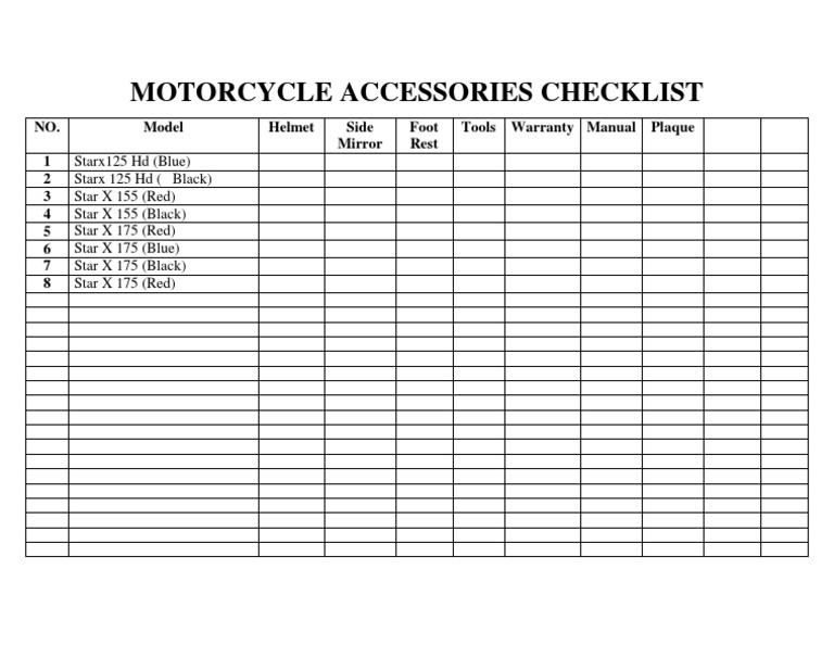 Accessories Checklist | PDF | Technology & Engineering