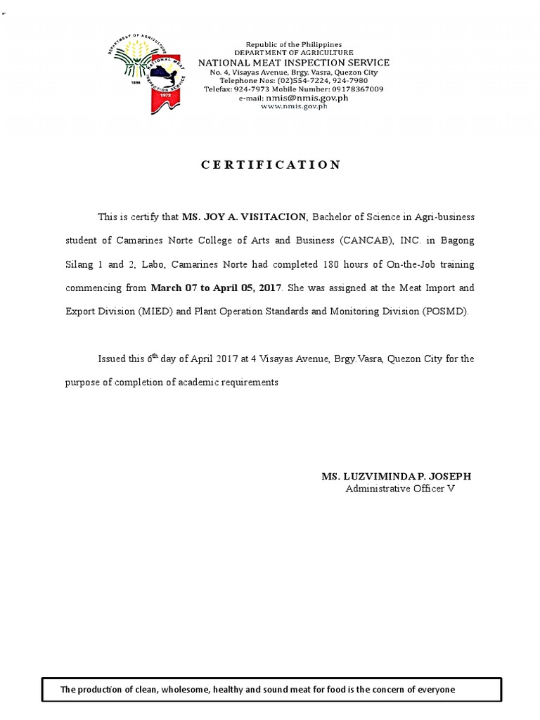 Nmis Certification | PDF