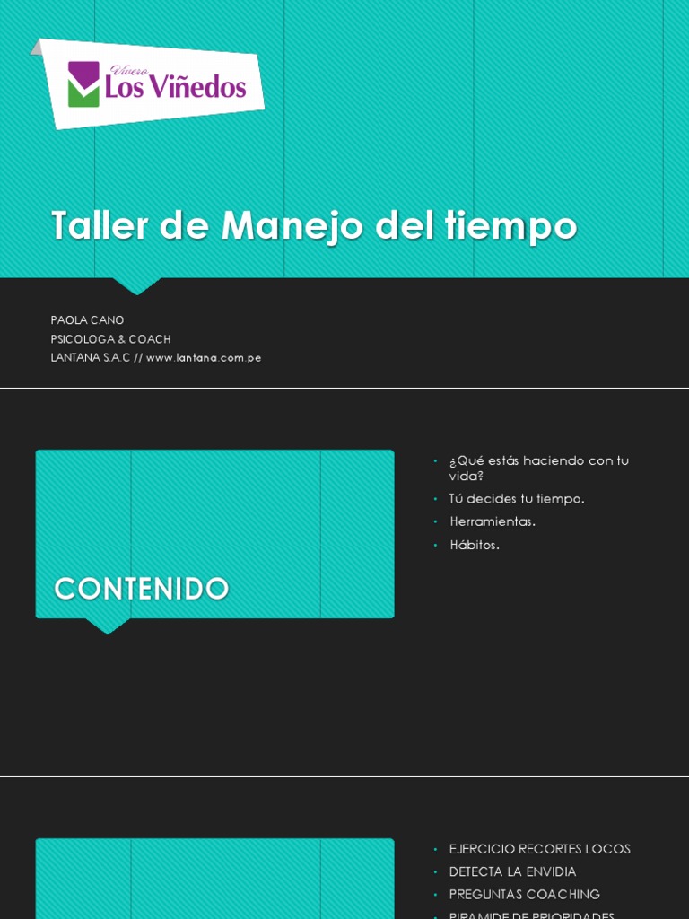 Taller Manejo Del Tiempo | PDF | Planificación | Mente