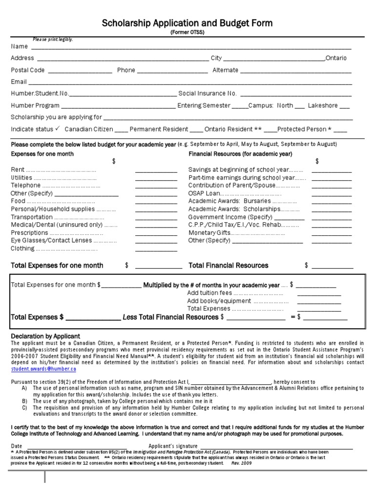 2018-2019 - Scholarship Application Form | PDF | Government