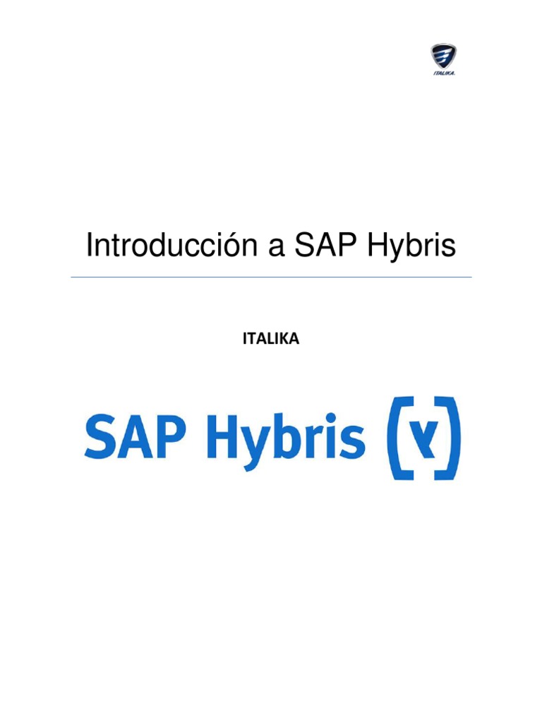 Introduccion A Hybris | PDF | Planificación de recursos empresariales | Sap Se