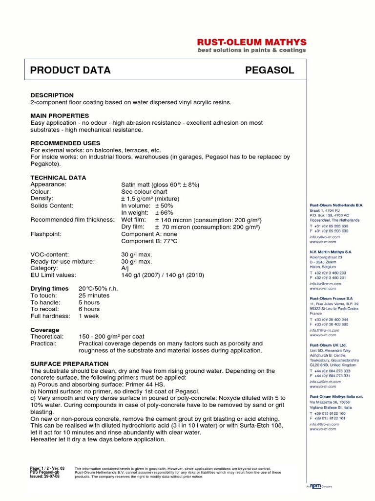 Pds Pegasol GB | PDF | Materials Science | Applied And ...
