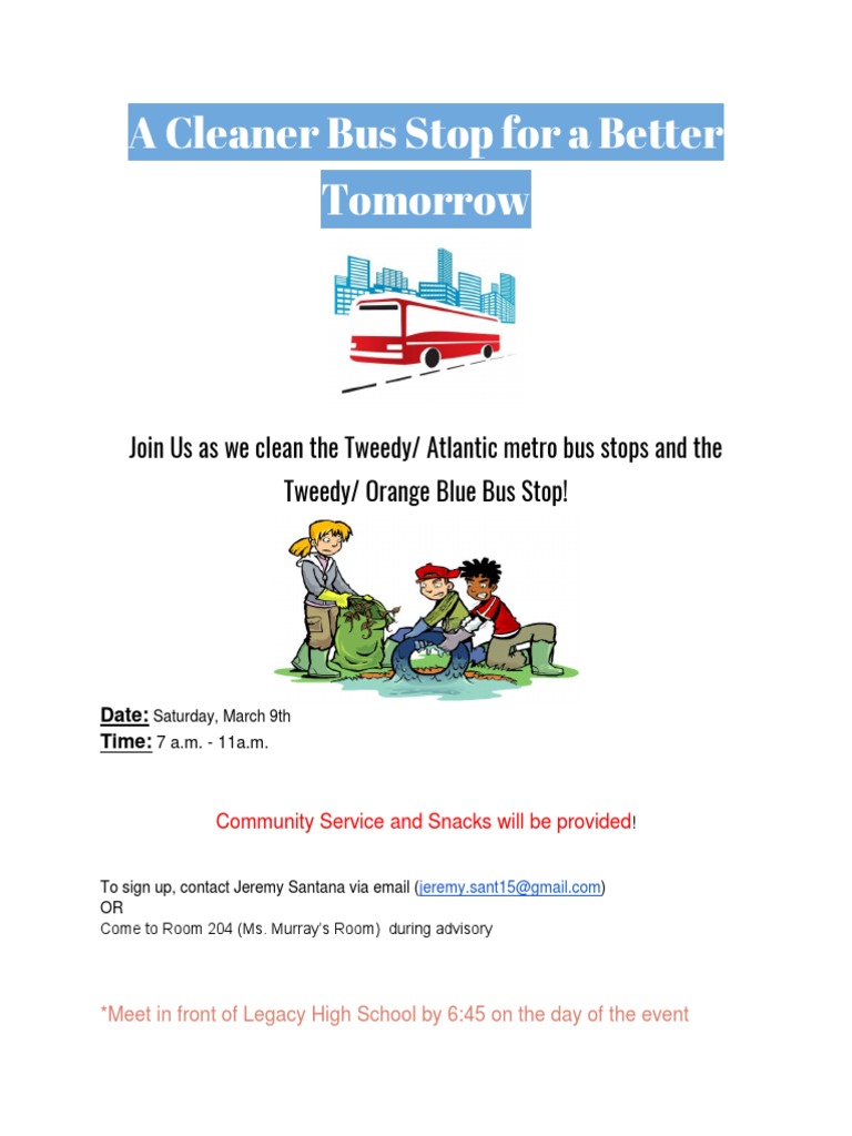 Bus Stop Cleanup Flyer | PDF | Social Science