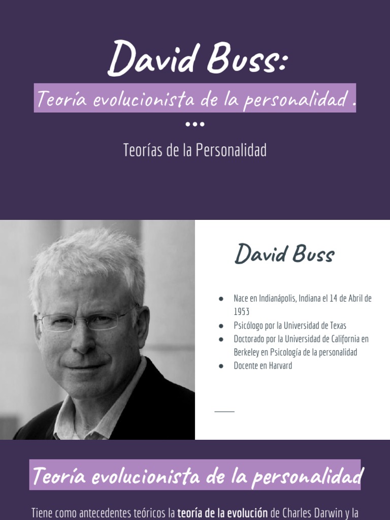 David Buss: Teoría evolucionista de la personalidad | Evolución ...