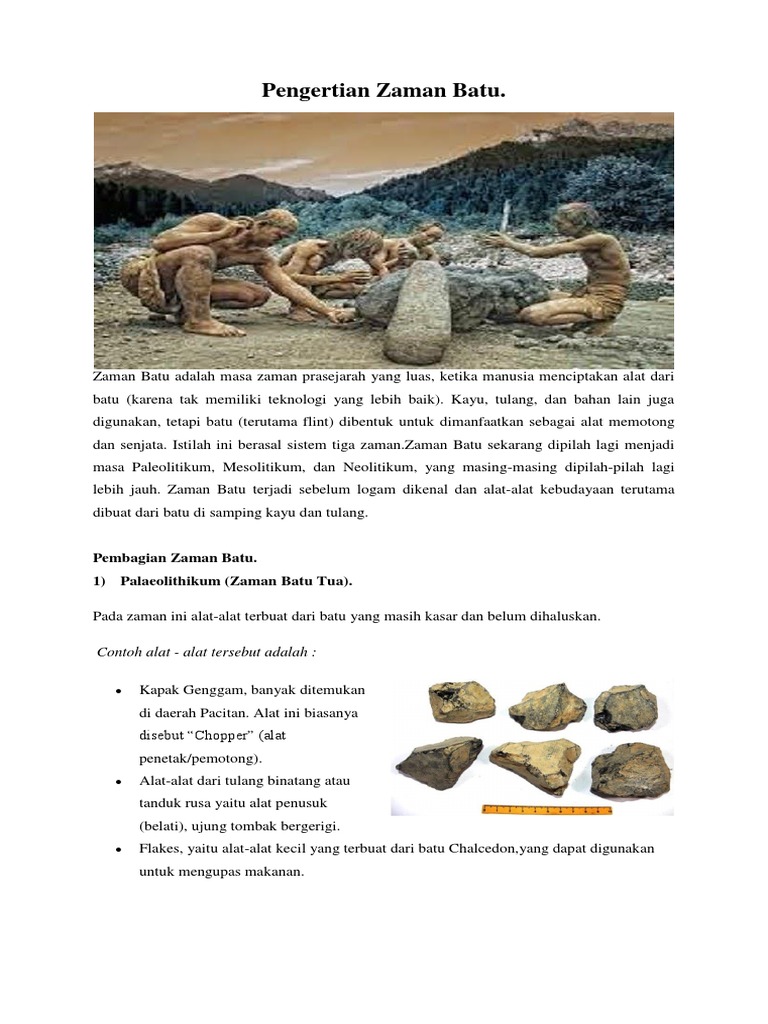 Pengertian Zaman Batu | PDF