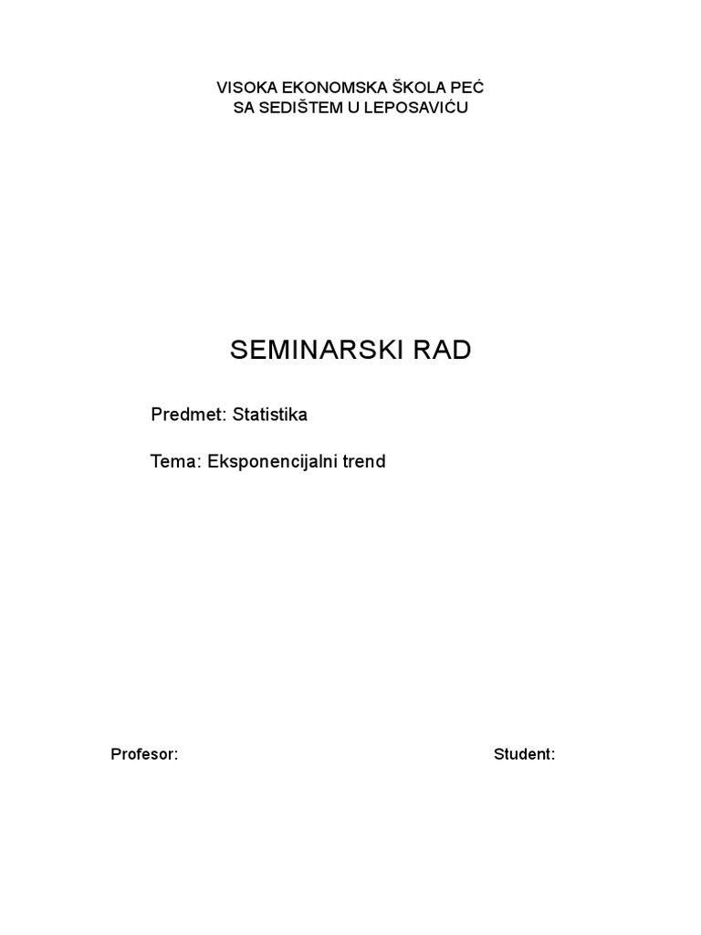 Eksponencijalni Trend | PDF
