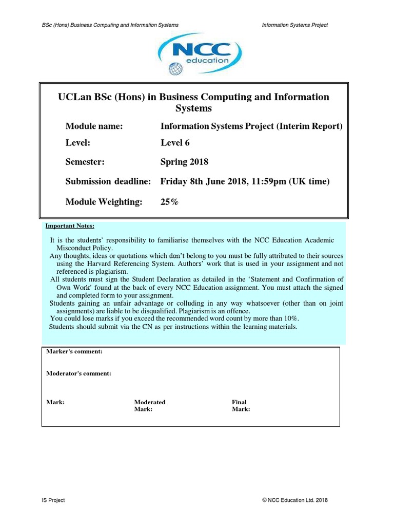 ISP Interim Report Guidance Spring 2018 | PDF | Plagiarism | Microsoft Word