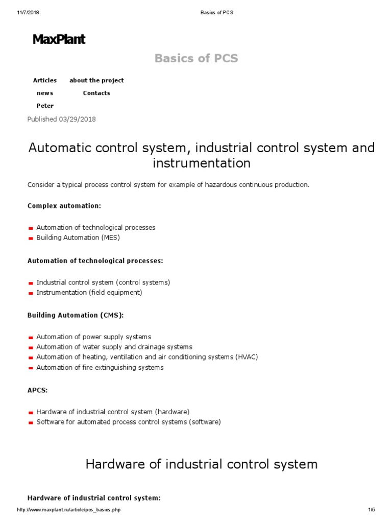 Basics of PCS | PDF | Automation | Building Automation
