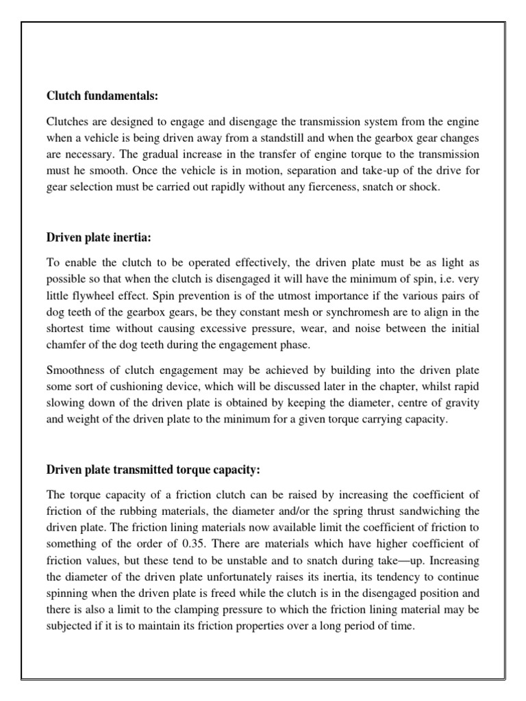 Clutch Design | PDF | Clutch | Manual Transmission