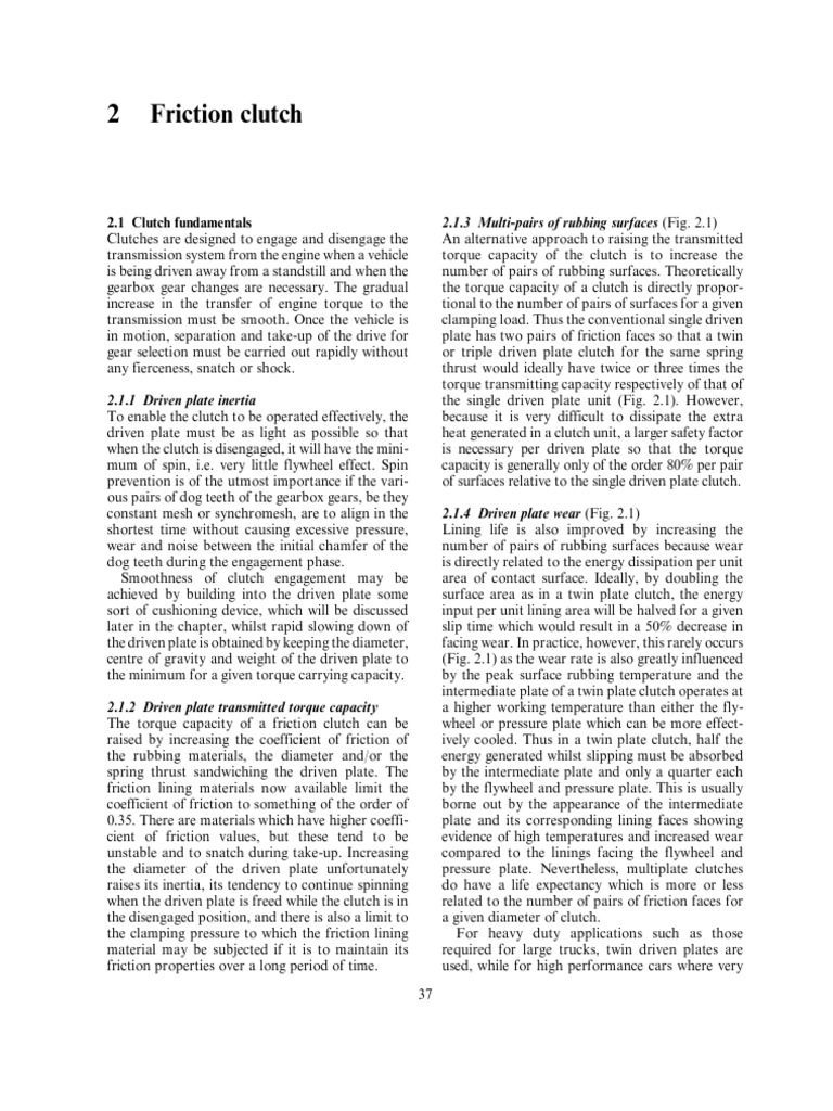 Friction Clutch PDF | Download Free PDF | Clutch | Transmission (Mechanics)