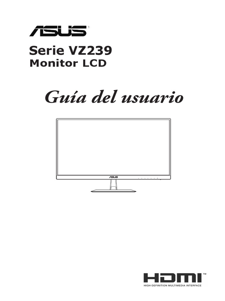 ASUS VZ239 Series UM Spanish-0417 PDF | PDF | Hdmi | Monitor de computadora
