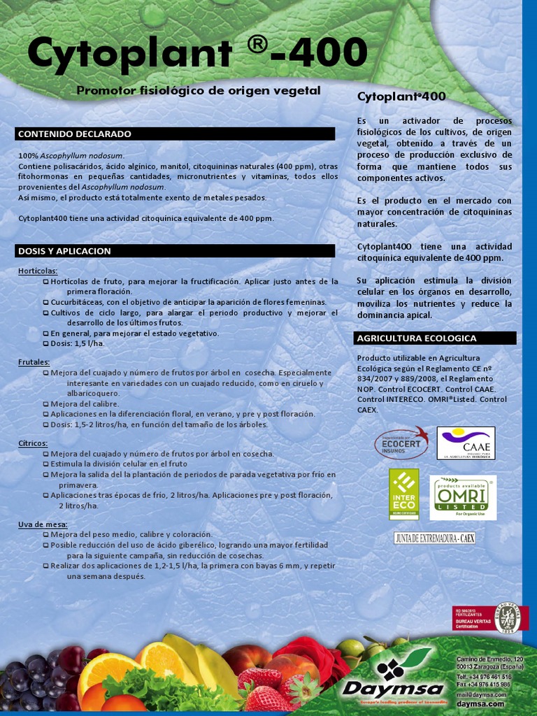 Cytoplant-400 ESP Ficha-Tecnica V6 | Plantas | Agricultura