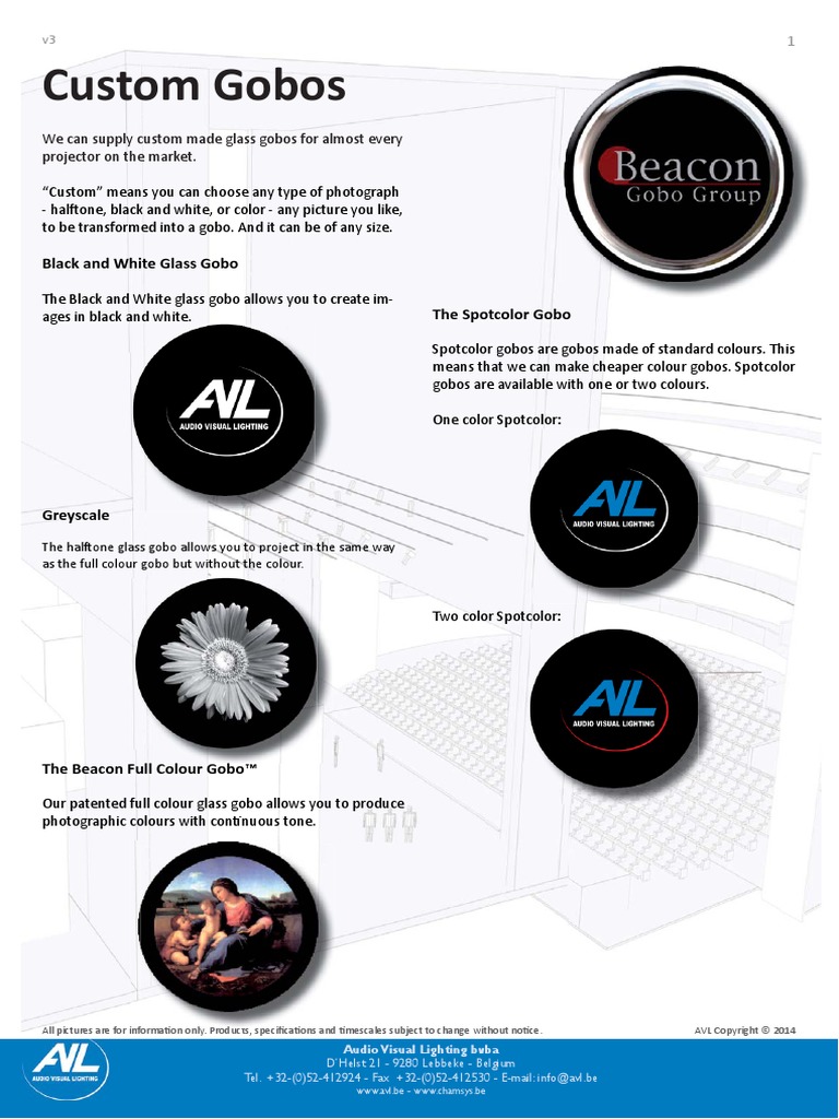 Custom Gobos: Black and White Glass Gobo | PDF | Communication Design ...
