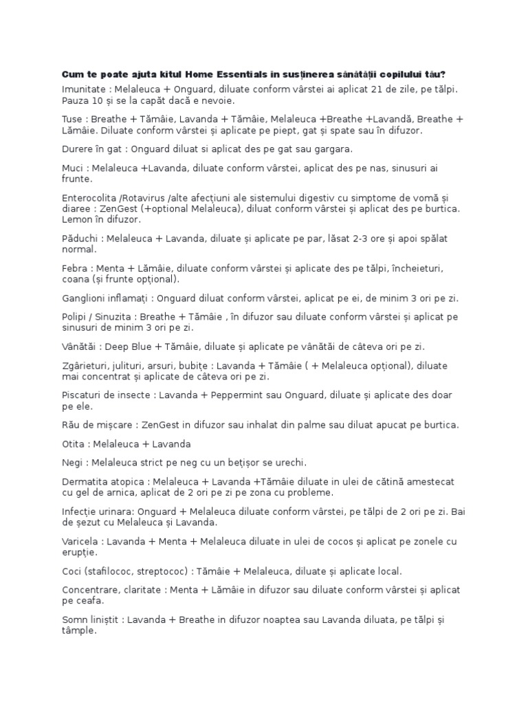 Doterra - Combinatii | PDF