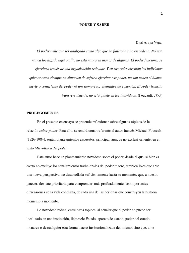 Poder y Saber | PDF | Michel Foucault | Verdad