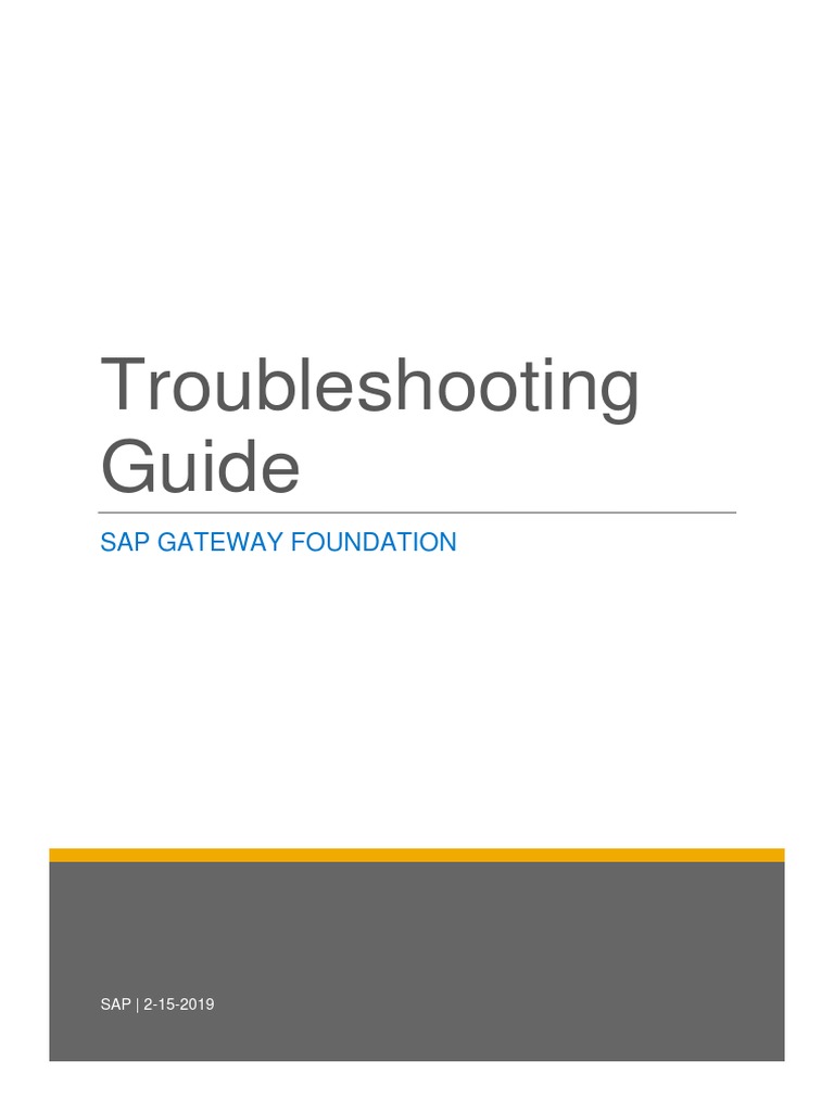 SAP Gateway Troubleshooting Guide 2019 | PDF | Hypertext Transfer ...