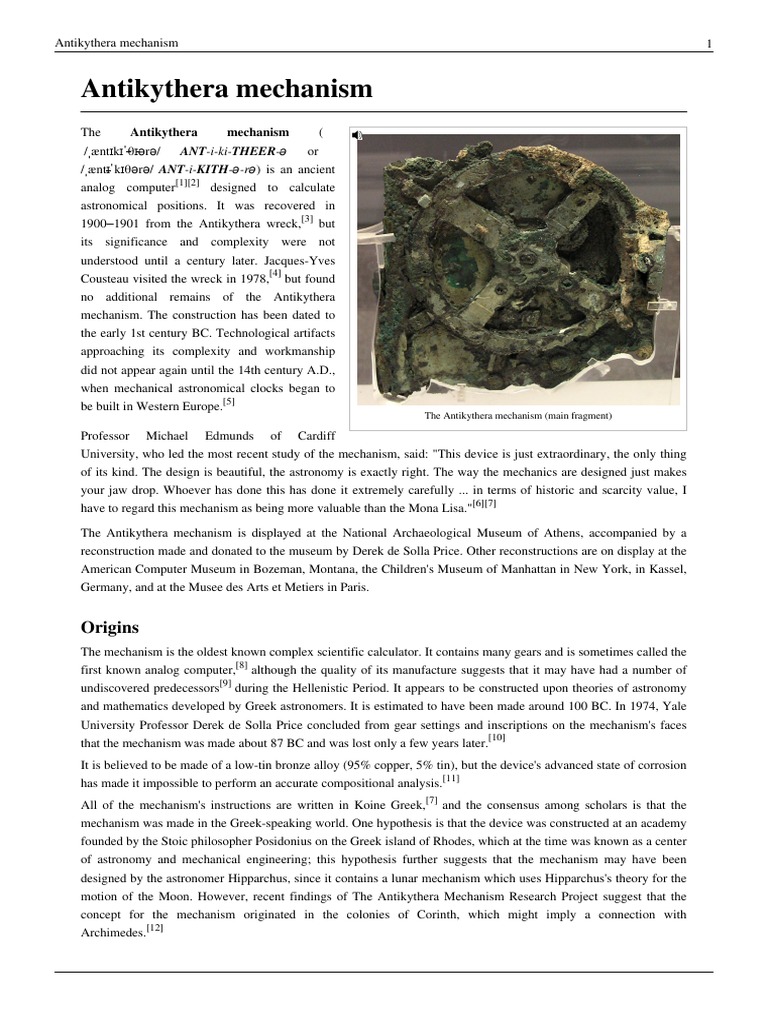 Antikythera Mechanism | PDF | Astronomy | Science