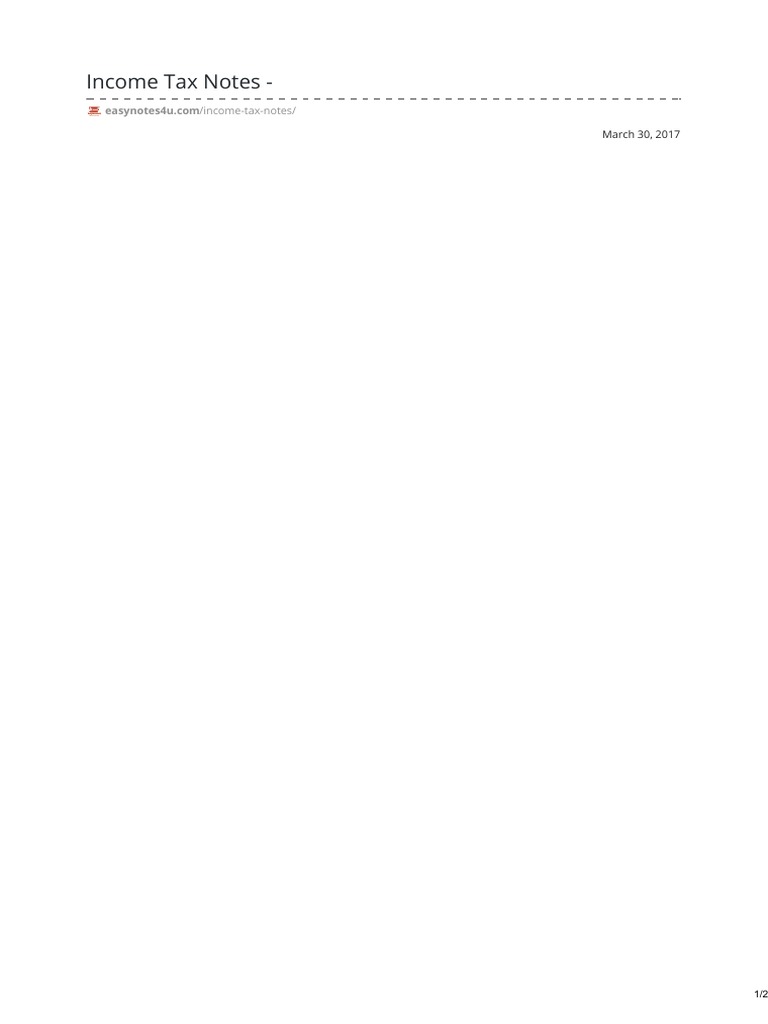 Income Tax Notes | PDF