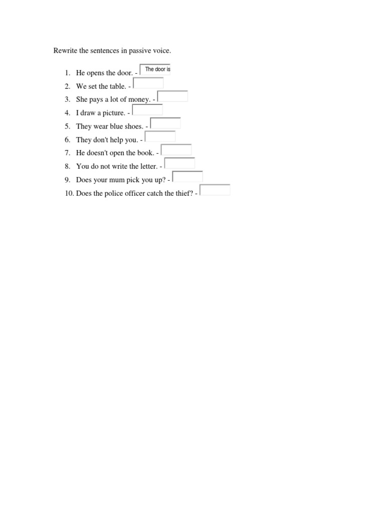 Rewrite The Sentences in Passive Voice | PDF