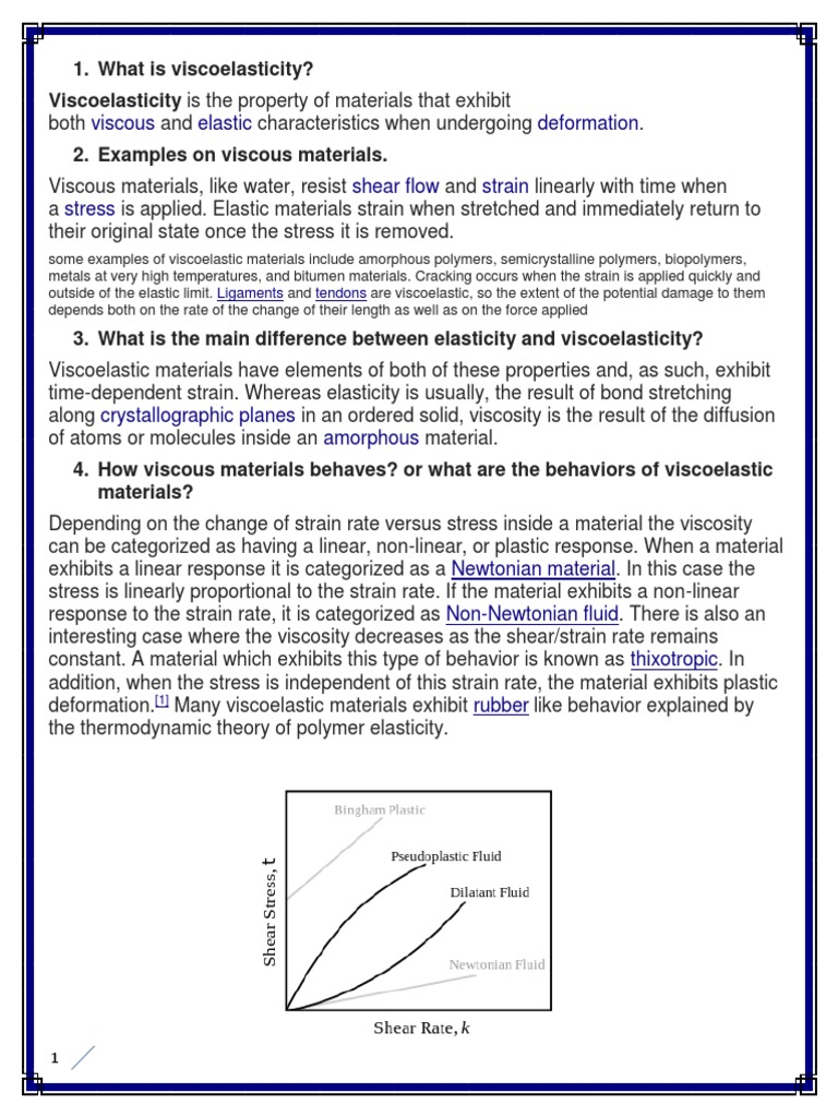 What Is Viscoelasticity | PDF | Viscoelasticity | Deformation (Engineering)