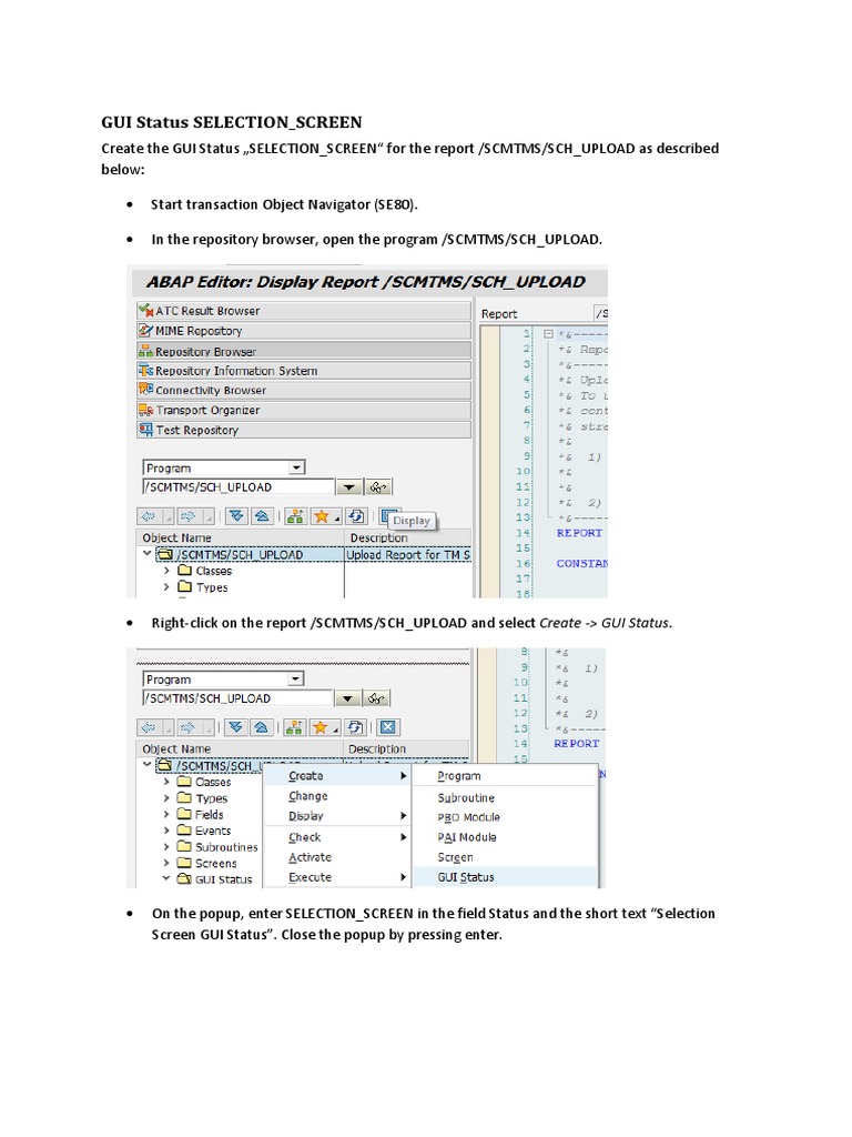 SAP GUI Manual Status | PDF | Menu (Computing) | Icon (Computing)