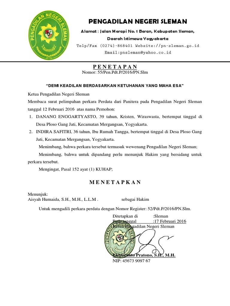 Surat Penunjukan Hakim | PDF Surat Penunjukan Hakim | PDF