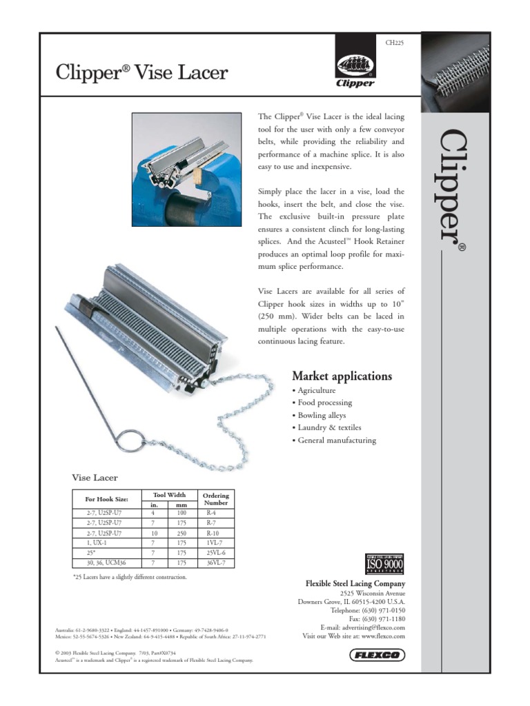 Clipper Vise Lacer: Market Applications | PDF | Manufactured Goods