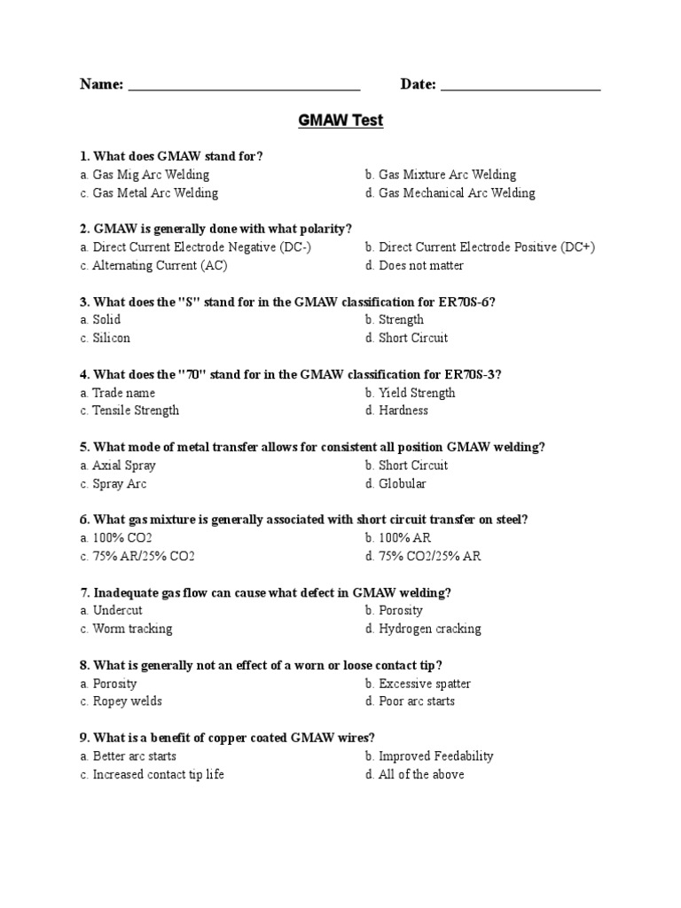 Gmaw Test | PDF | Welding | Construction