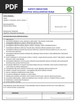 Form Safety Induction | PDF