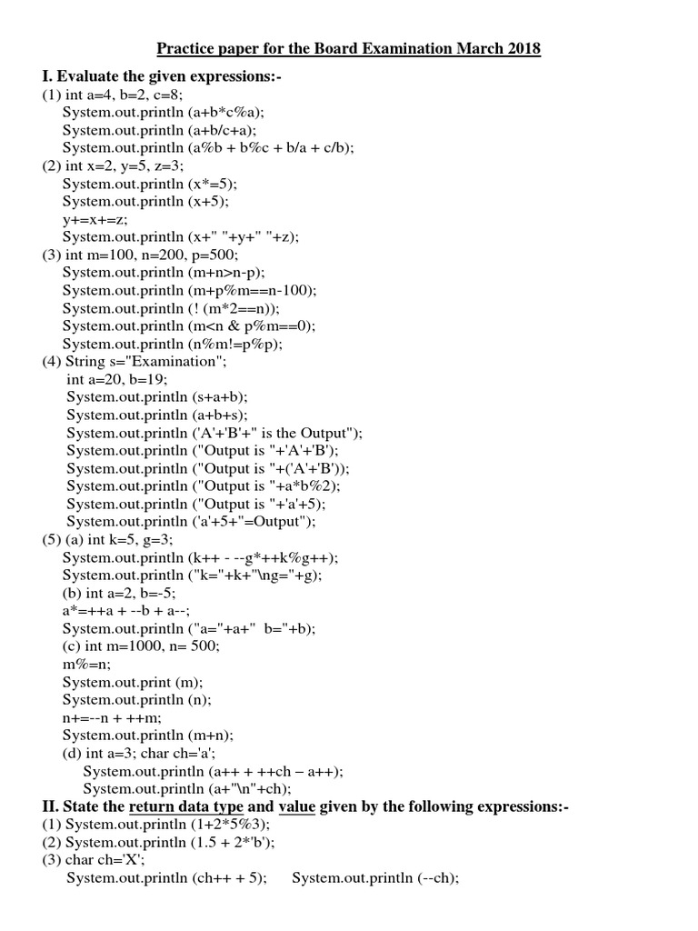 Computer Applications Practice Paper ICSE 10th | PDF | Method (Computer ...