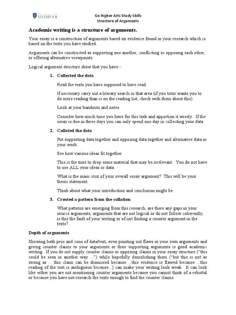 Academic Writing Is A Structure of Arguments.: 1. Collected The Data ...