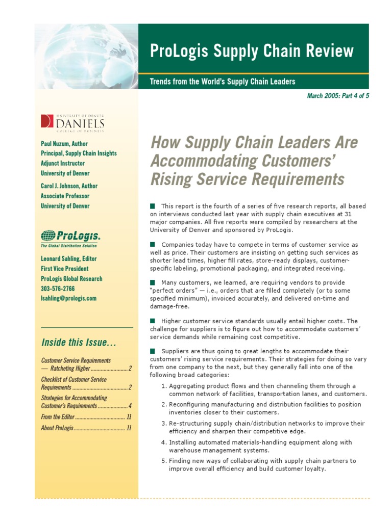 Prologis Supply Chain Review | PDF | Retail | Inventory