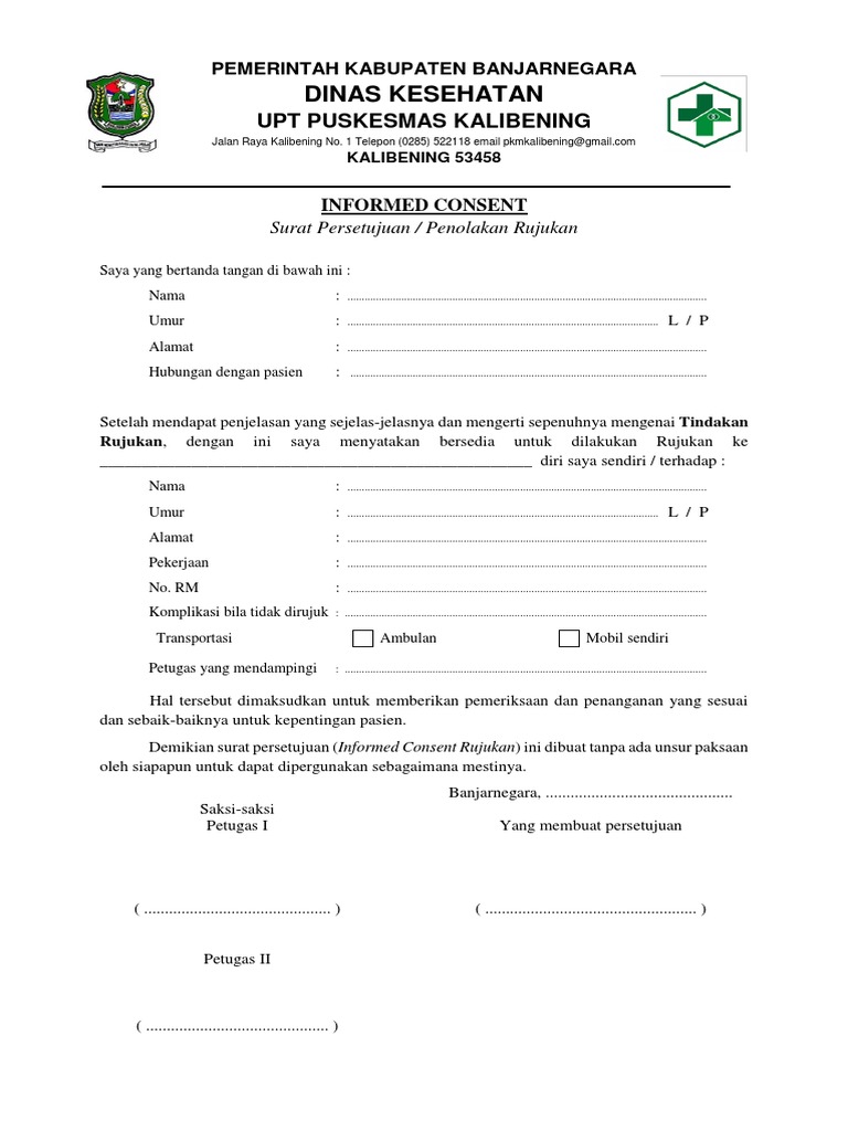 FORM Persetujuan Dan Penolakan Rujukan | PDF