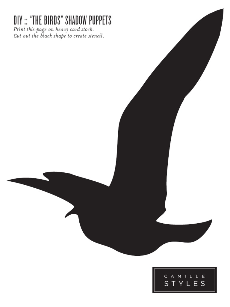 Diy:: "The Birds" Shadow Puppets: Print This Page On Heavy Card Stock. Cut Out The Black Shape ...