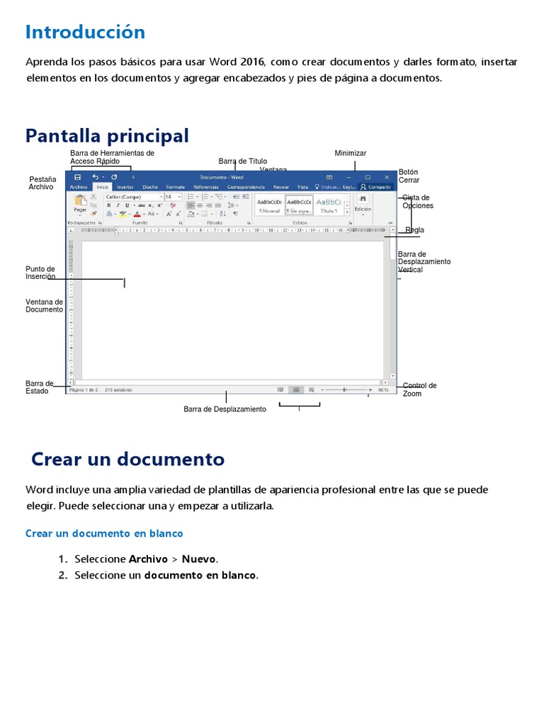 Word 2016 | Descargar gratis PDF | Ventana (informática) | Microsoft Word