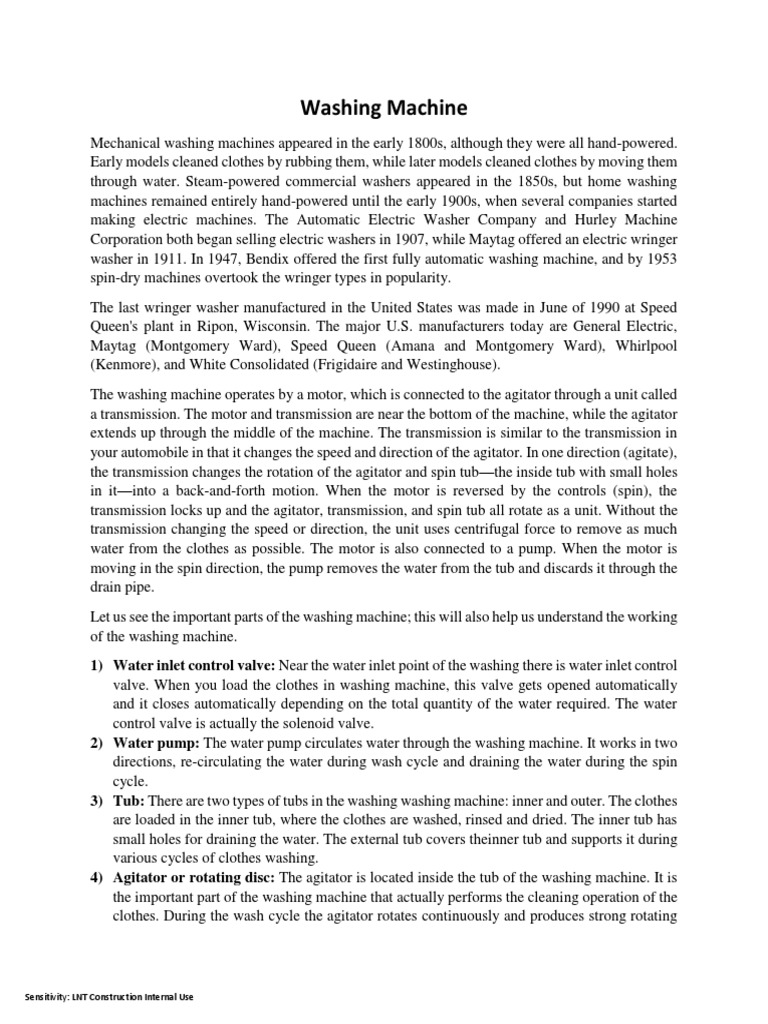 Washing Machine Material | PDF | Washing Machine | Switch
