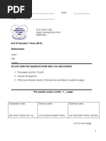 Year 1 Mathematics Exam Paper | PDF